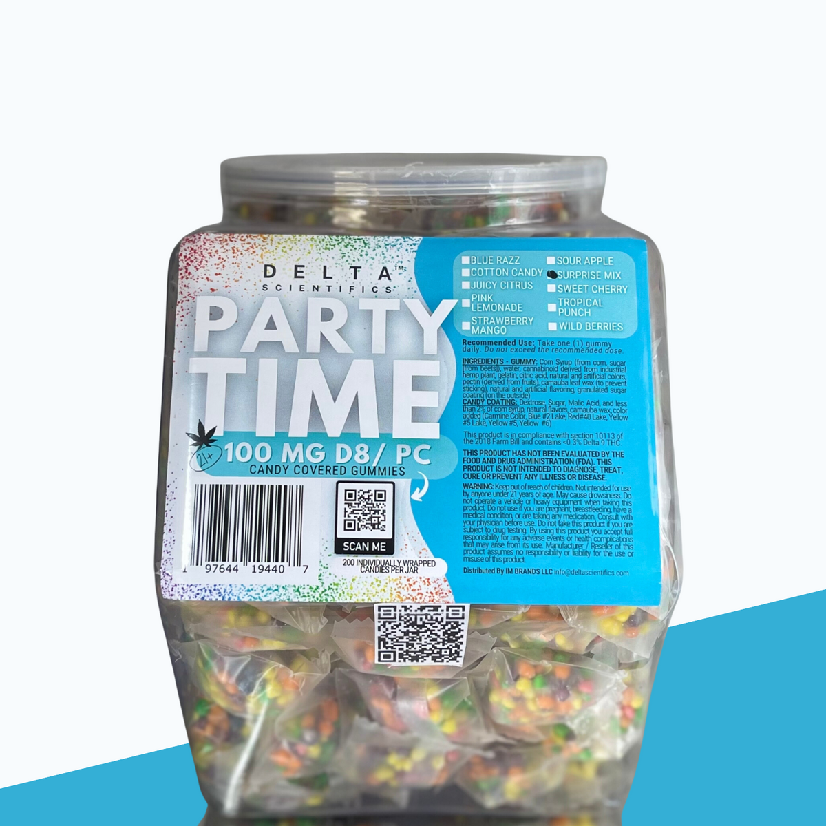 Delta Scientifics D8 100 MG Party Time Gummy Runtz — UPC Prime